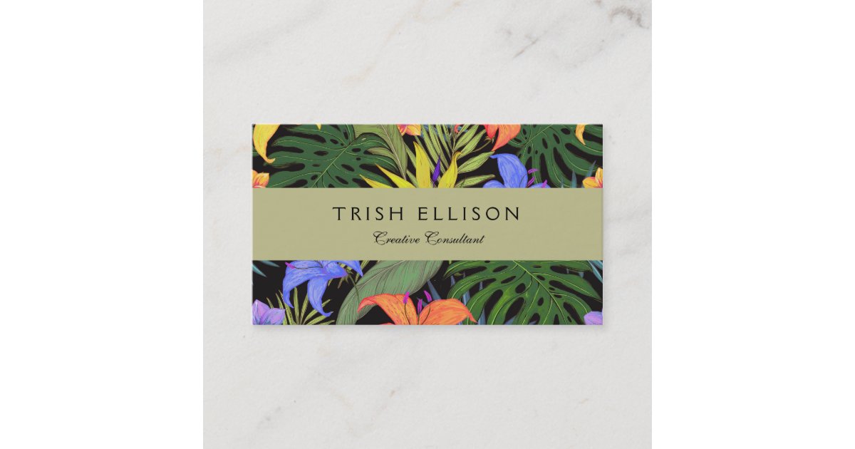 Tropical Hawaii Aloha Flower Graphic Business Card | Zazzle