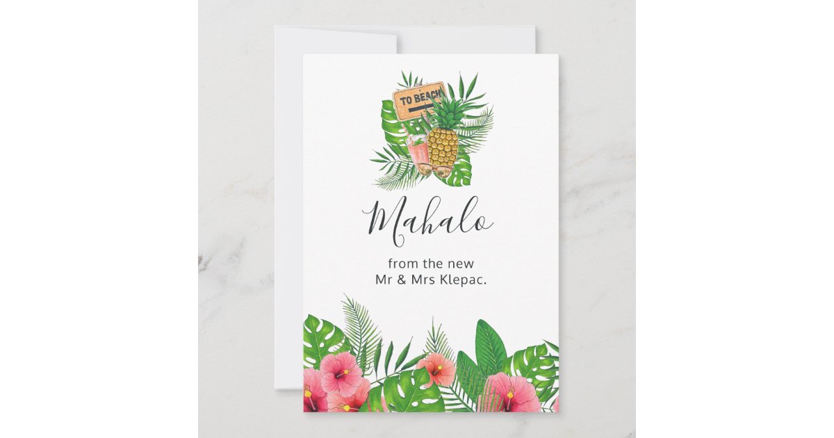 Tropical Hawaii Summer Thank You Card | Zazzle
