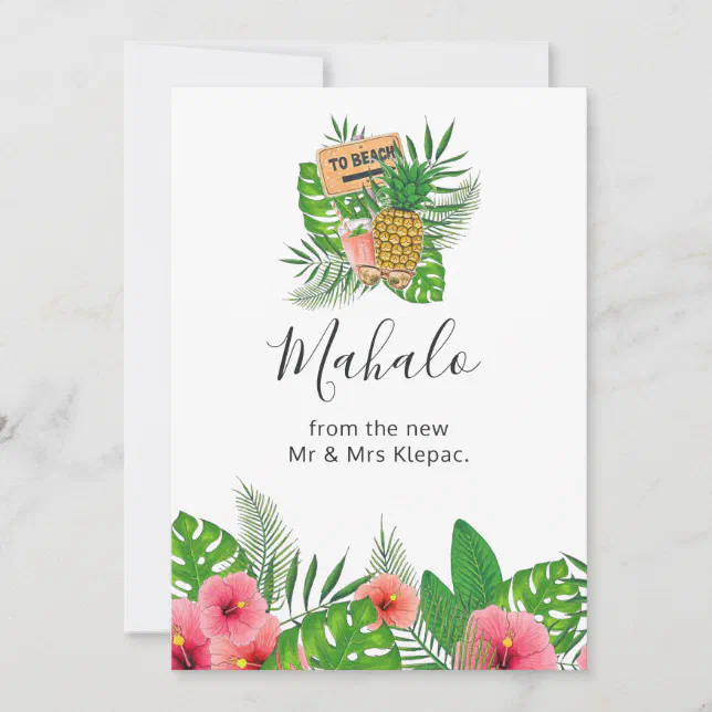 Tropical Hawaii Summer Thank You Card | Zazzle
