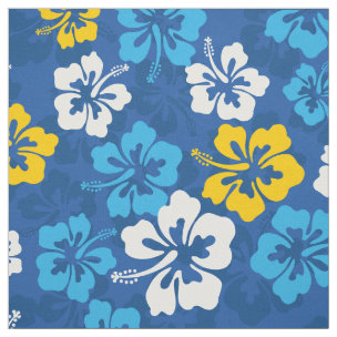 Tropical Hawaiian Hibiscus floral pattern Fabric | Zazzle