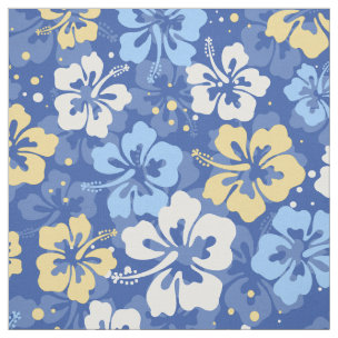 Blue Floral Hawaiian Fabric | Zazzle.com