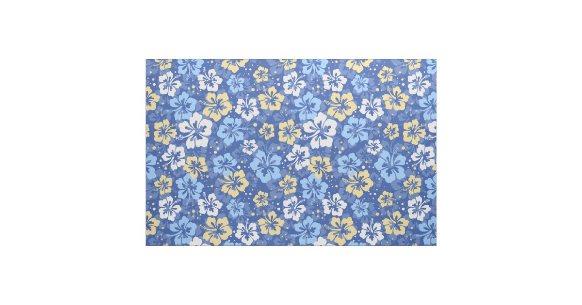 Tropical Hawaiian Hibiscus floral pattern Fabric | Zazzle