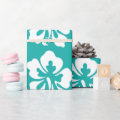 Tropical Hawaiian Hibiscus Flower Aqua Wrapping Paper | Zazzle
