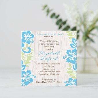 Tropical Hawaiian Invitation Turquoise | Zazzle