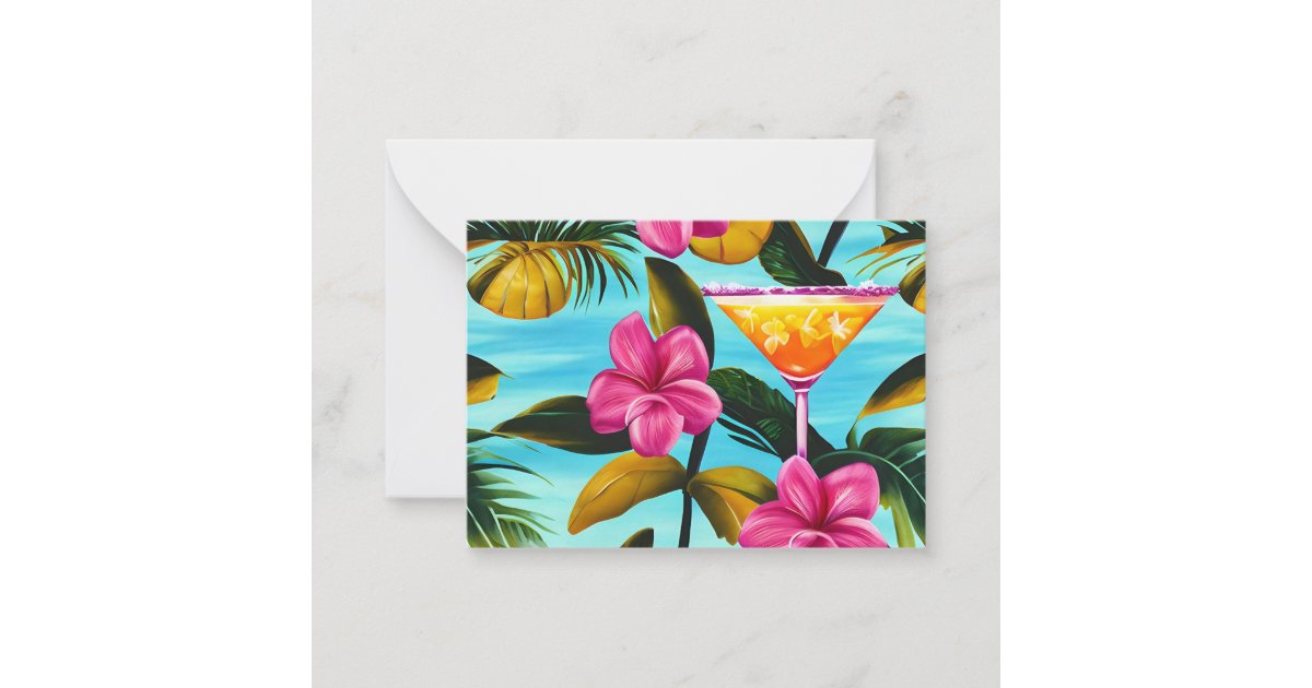 Tropical Hawaiian Note Card | Zazzle