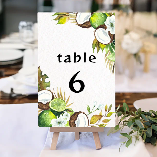 Tropical Hawaiian table number | Zazzle