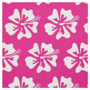 Tropical Hawaiian Hibiscus floral pattern Fabric | Zazzle