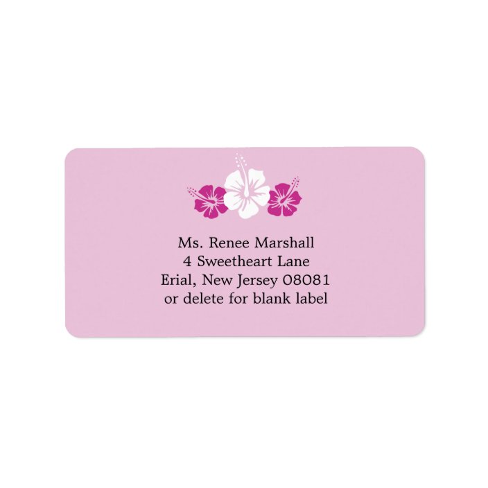 Tropical Hibiscus Flowers Label | Zazzle.com