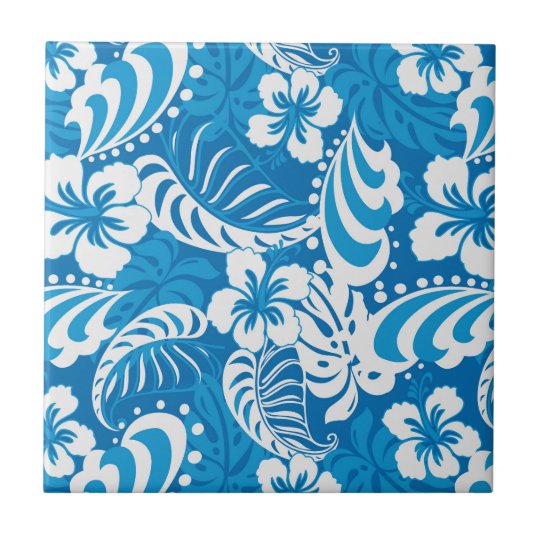 Tropical Hibiscus Pattern Ceramic Tile | Zazzle.com
