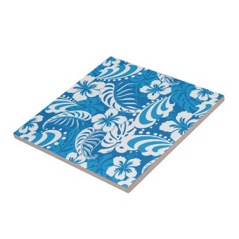 Tropical Hibiscus Pattern Ceramic Tile | Zazzle