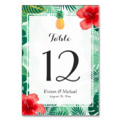 Tropical Hibiscus Pineapple Wedding Table Number | Zazzle