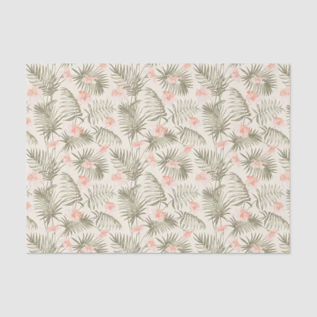 Tropical Hisbiscus Palm Tree Pattern Tissue Paper | Zazzle
