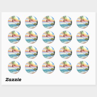 Tropical Inlet Bay Classic Round Sticker | Zazzle