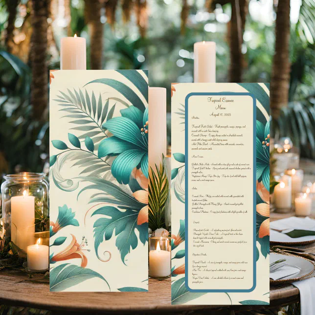 Tropical Iridescence Menu | Zazzle