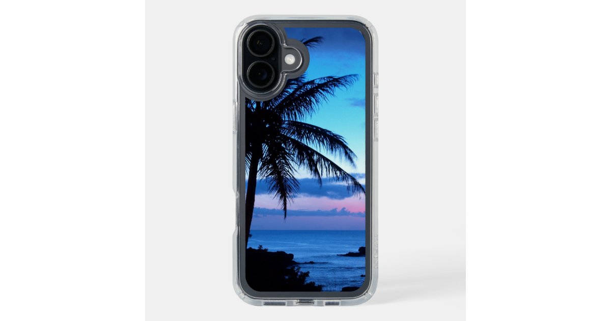 Tropical Island Beach Ocean Pink Blue Sunset Photo Speck iPhone Case ...