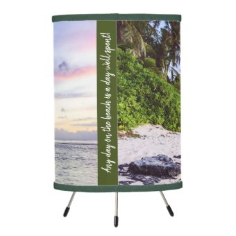 Tropical Island Beach Sunset Photography Tripod Lamp | Zazzle