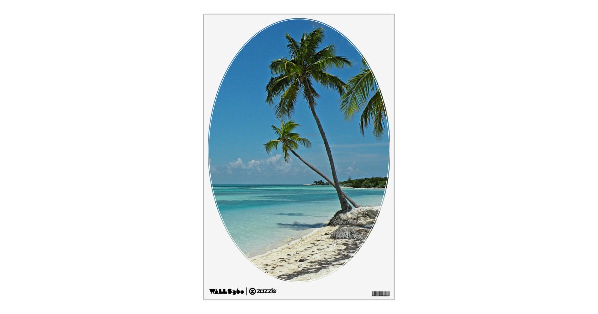 Tropical Island Beach Wall Decal | Zazzle