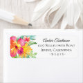 Tropical Island Floral Return Address Label | Zazzle