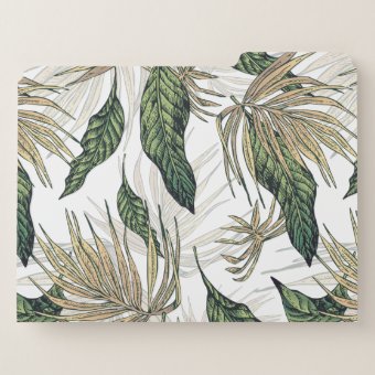 Tropical Island Leaves File Folder | Zazzle