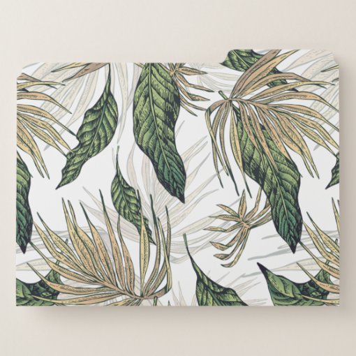Tropical Island Leaves File Folder | Zazzle