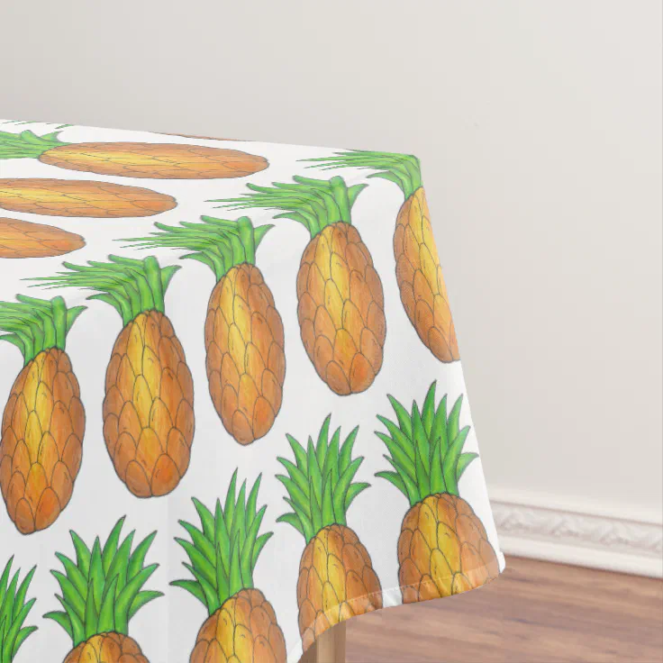 Tropical Island Luau Hawaiian Pineapple Fruit Tablecloth | Zazzle