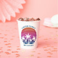 Tropical Island Pink Palm Tree Custom Beach Party Paper Cups | Zazzle