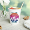 Tropical Island Pink Palm Tree Custom Beach Party Paper Cups | Zazzle