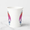 Tropical Island Pink Palm Tree Custom Beach Party Paper Cups | Zazzle