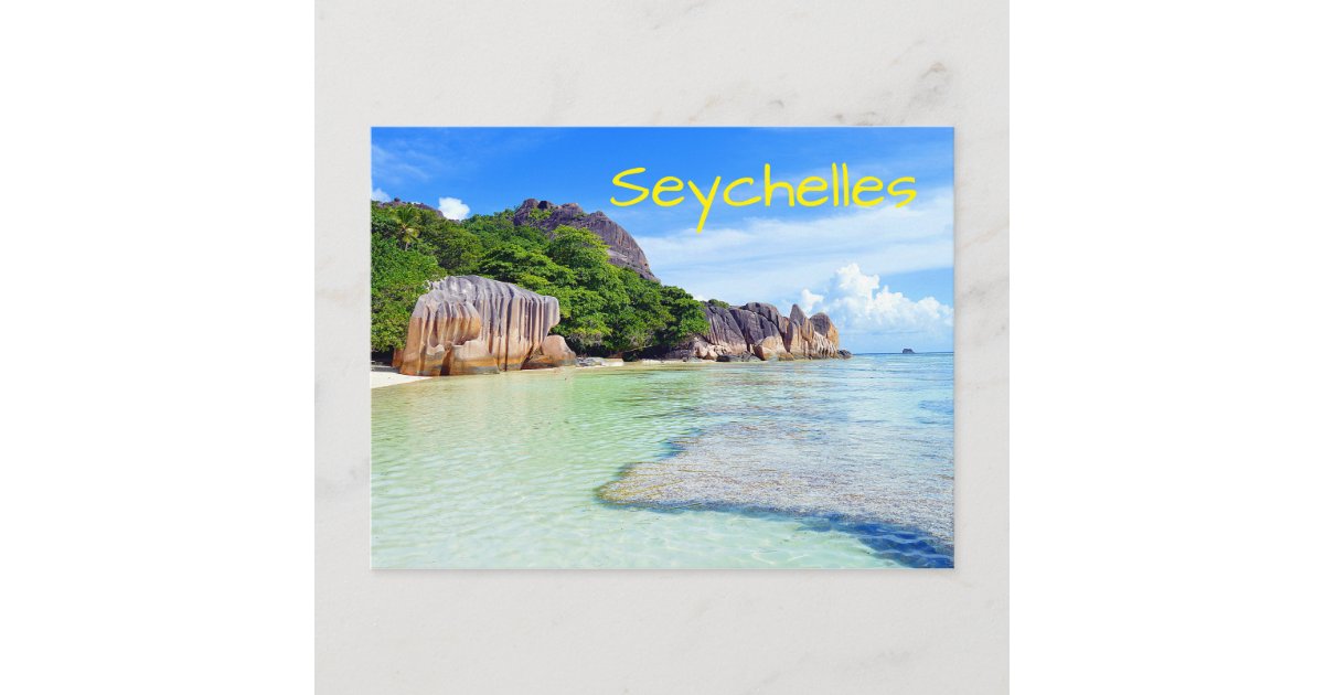 Tropical Island Seychelles Vacation Postcard | Zazzle
