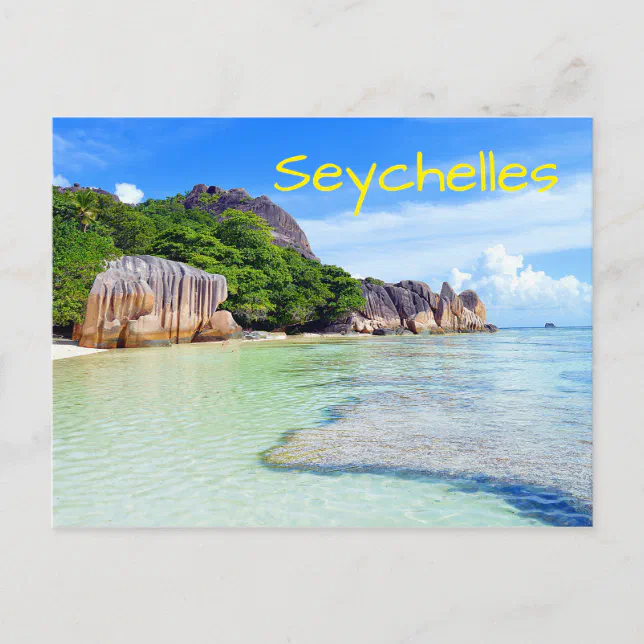 Tropical Island Seychelles Vacation Postcard | Zazzle