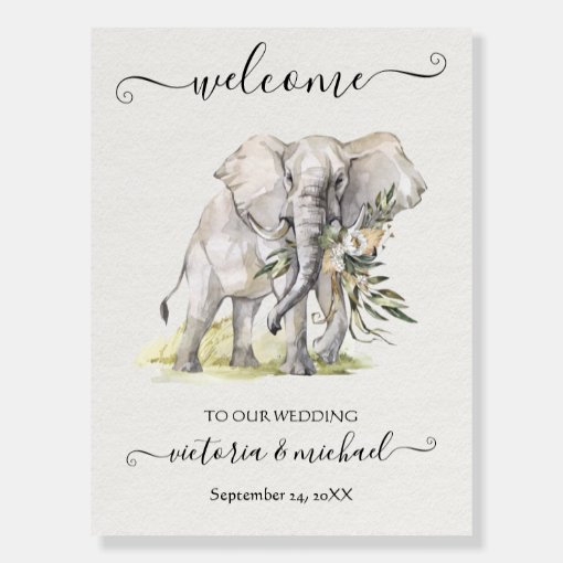 Tropical Jungle Animals Wedding Welcome Sign | Zazzle