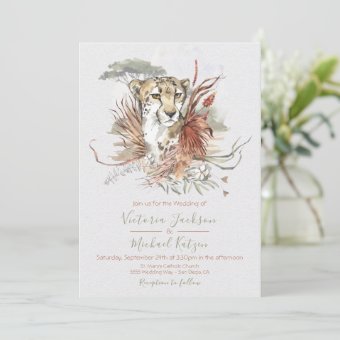 Tropical Jungle Cheetah Wedding invitations | Zazzle
