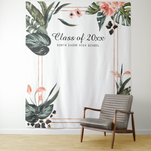 Tropical Jungle | Graduation Photo Booth Backdrop | Zazzle