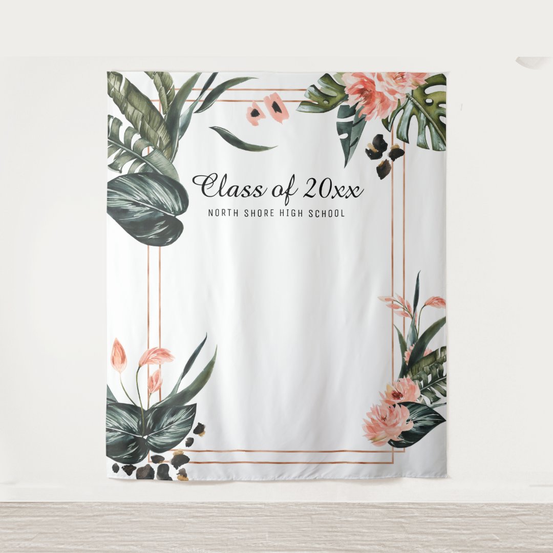 Tropical Jungle | Graduation Photo Booth Backdrop | Zazzle