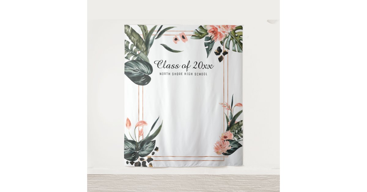 Tropical Jungle | Graduation Photo Booth Backdrop | Zazzle