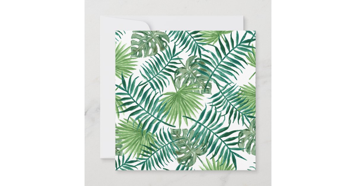 Tropical Jungle Leaves Card | Zazzle