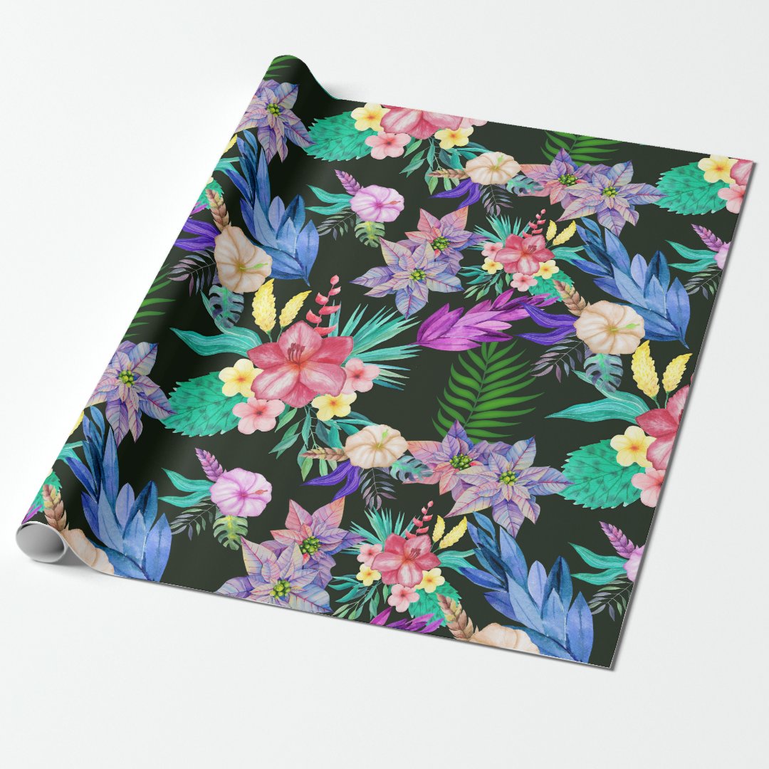Tropical Jungle Plants Wrapping Paper | Zazzle