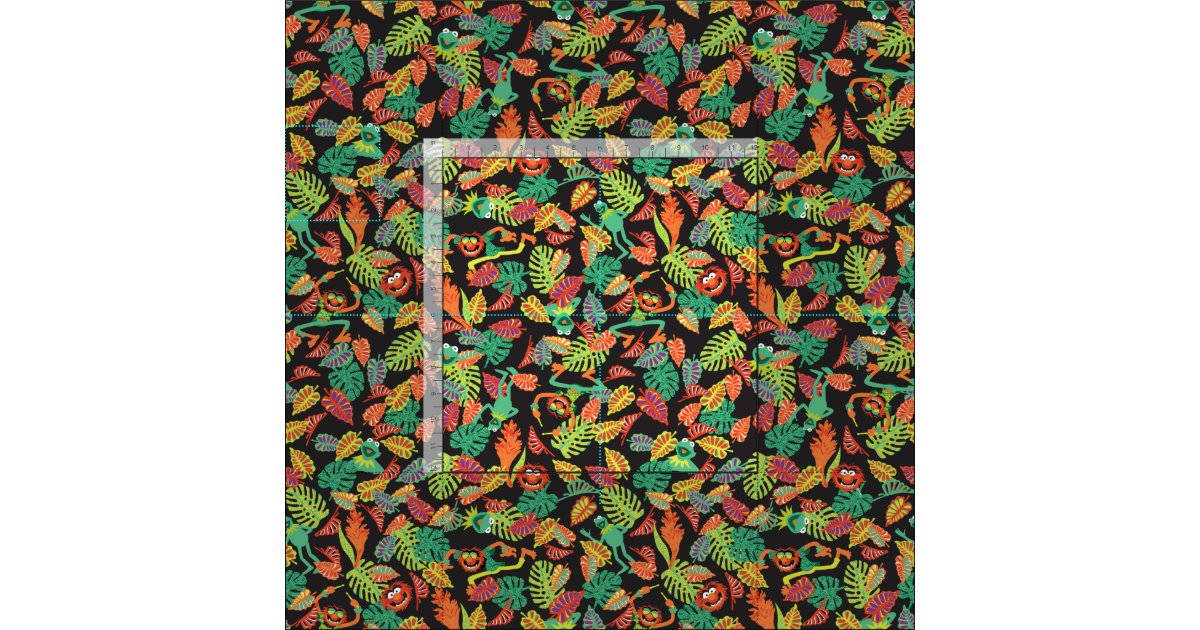 Tropical Kermit & Animal Pattern Fabric | Zazzle