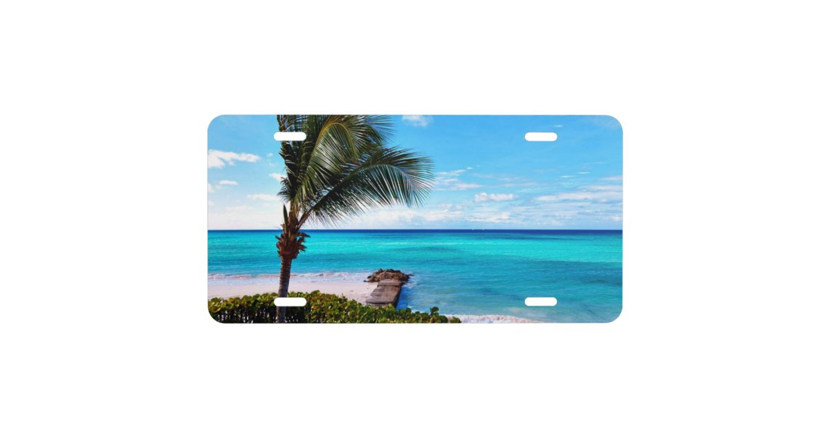 Tropical Landscape License Plate | Zazzle