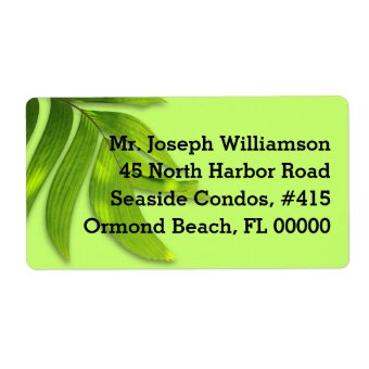 Tropical Leaf Lime Green Custom Shipping Labels | Zazzle