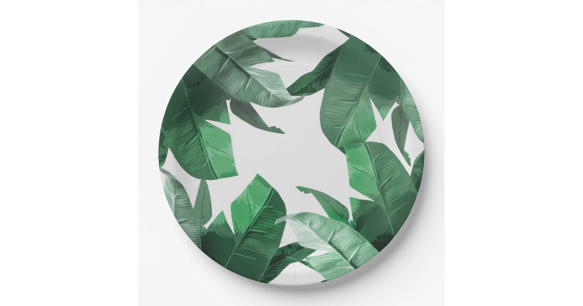 Tropical Leaf Paper Plate | Zazzle