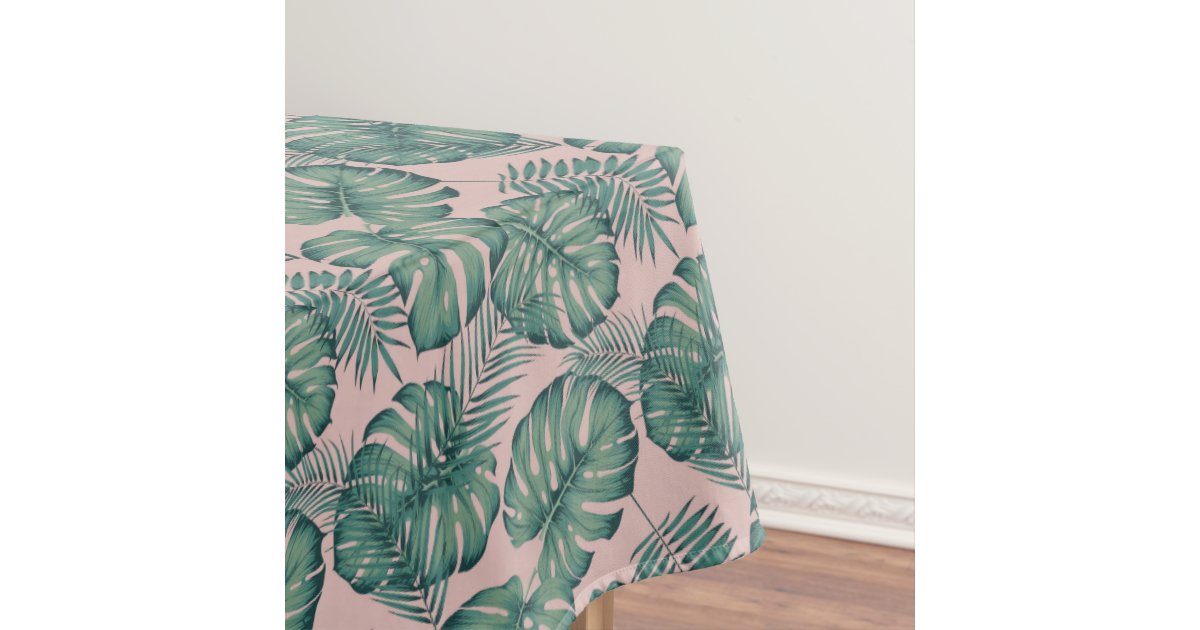 Tropical Leaf Pattern Tablecloth | Zazzle