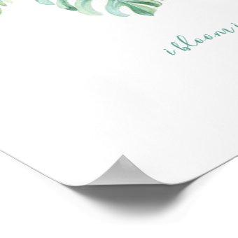 Tropical Leaf Watercolor Poster | Zazzle