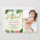 Tropical Leaves Birthday Invitation With Photo | Zazzle