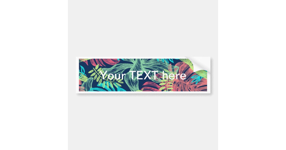 Tropical leaves bumper sticker | Zazzle