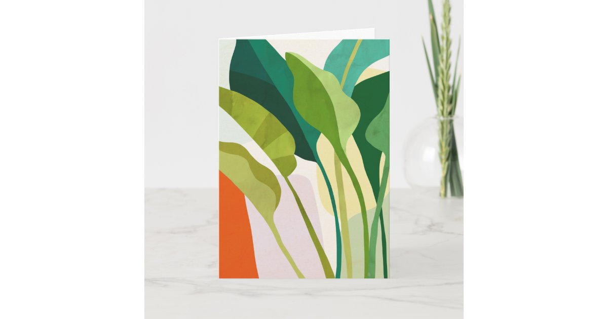Tropical Leaves Card | Zazzle