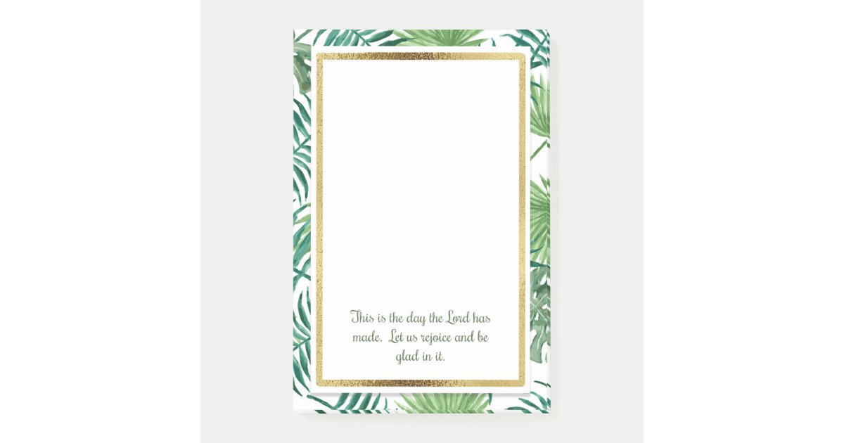 Tropical Leaves Christian Bible Verse Post It Post-it Notes | Zazzle
