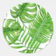 Tropical leaves classic round sticker | Zazzle