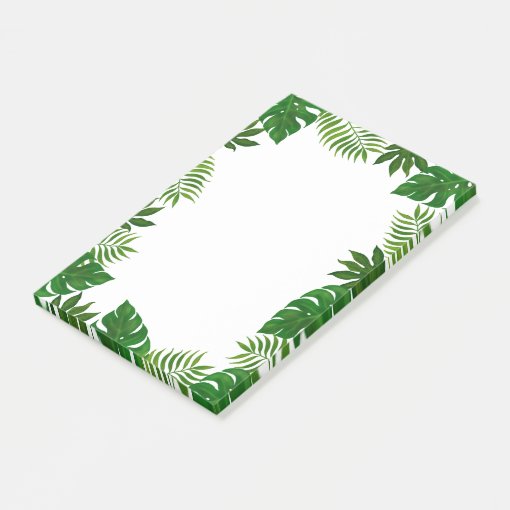 Tropical Leaves Frame Post-it Notes | Zazzle