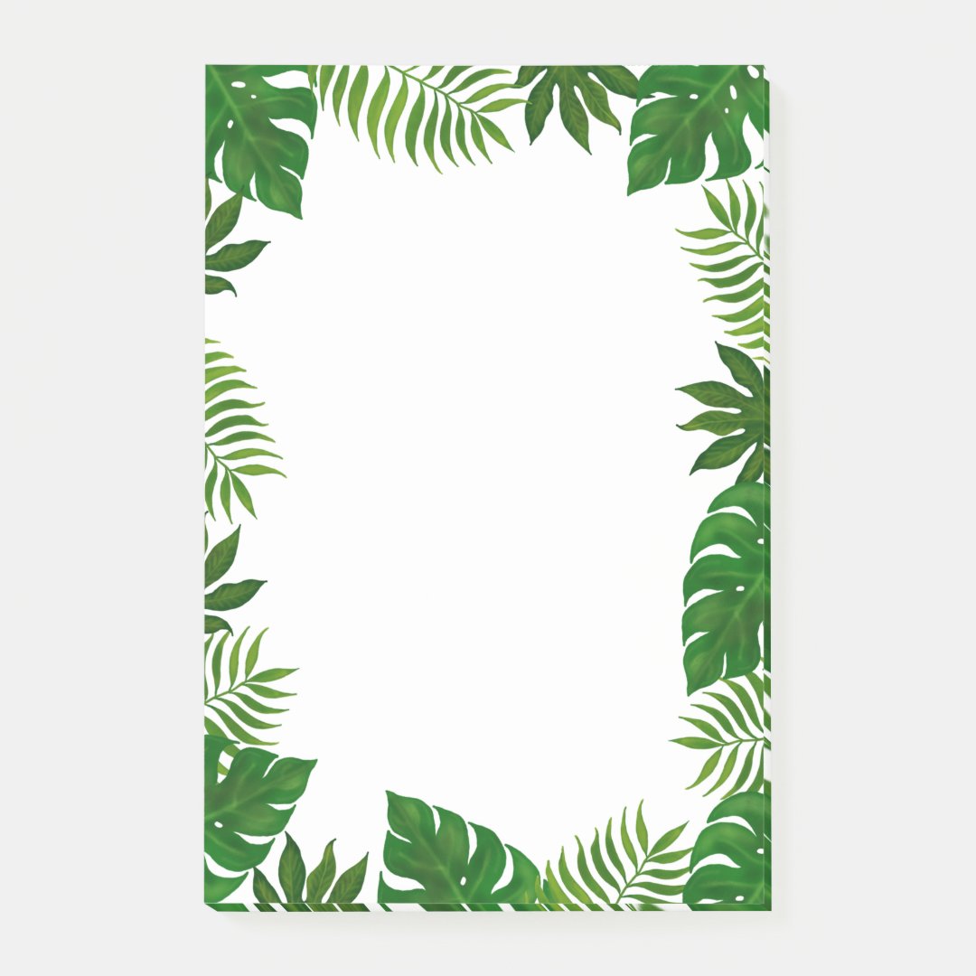 Tropical Leaves Frame Post-it Notes | Zazzle